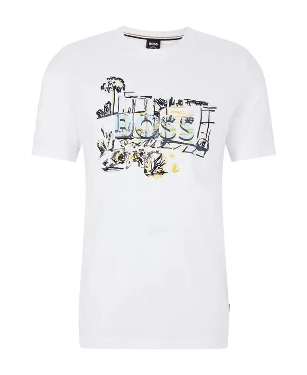 Hugo Boss Illustration-style Logo-print T-shirt