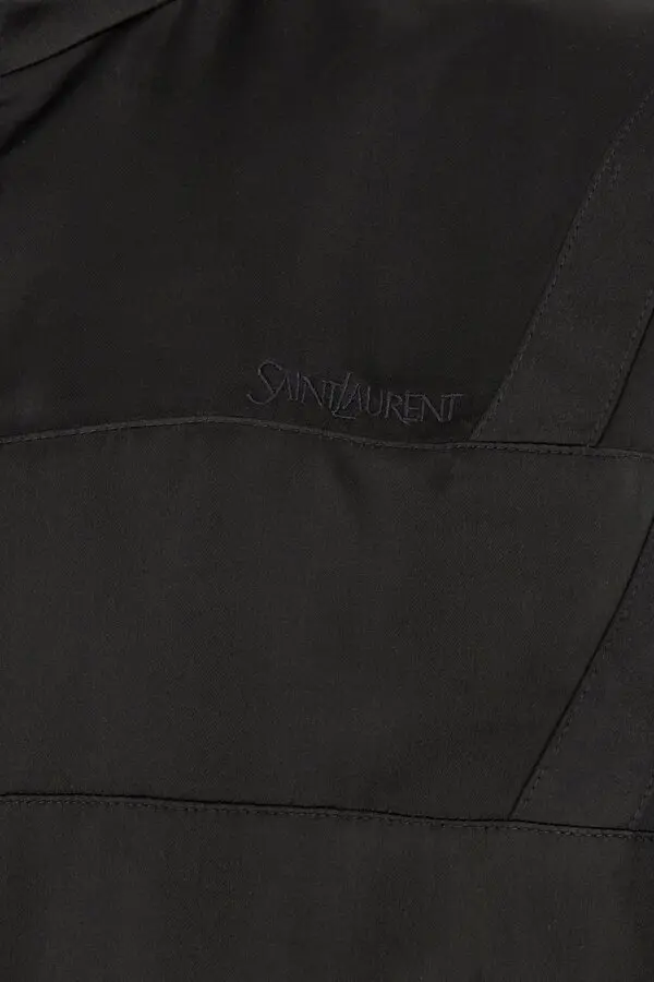 Saint Laurent Zip-up Teddy Jacket With Embroidered Logo
