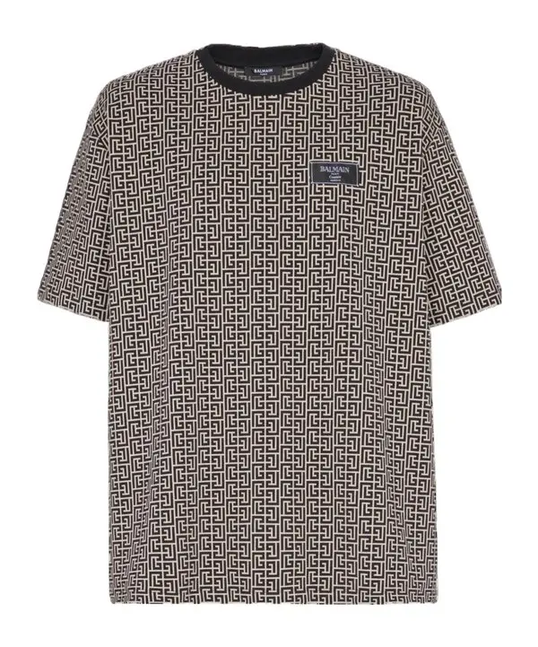 Balmain Pb Labyrinth Jacquard T-shirt - Black