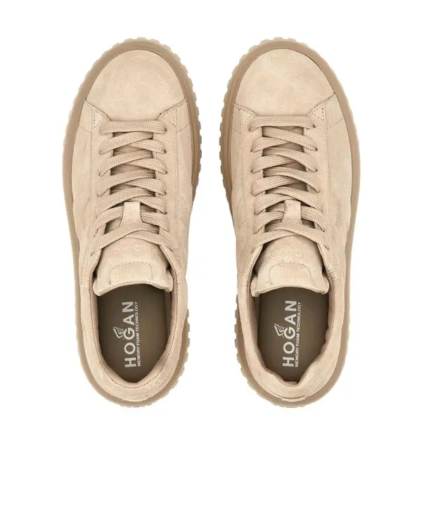 Hogan H-striped Lace-up Sneakers - Light Brown
