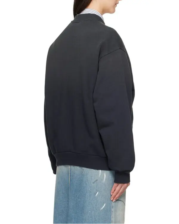 Acne Studios Logo Printed Zip-up Sweatshirt - Black