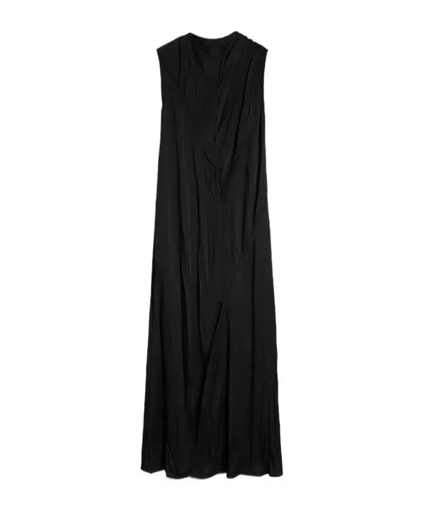 JIL SANDER Satin Draped Maxi Dress