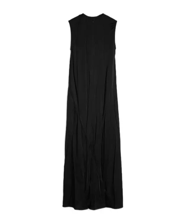 JIL SANDER Satin Draped Maxi Dress