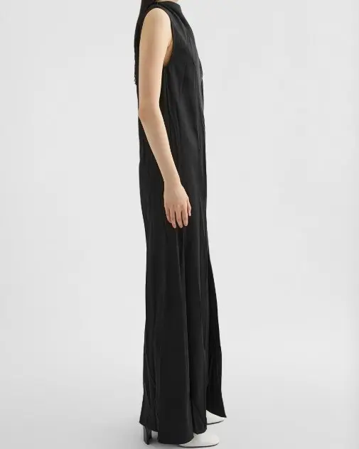 JIL SANDER Satin Draped Maxi Dress