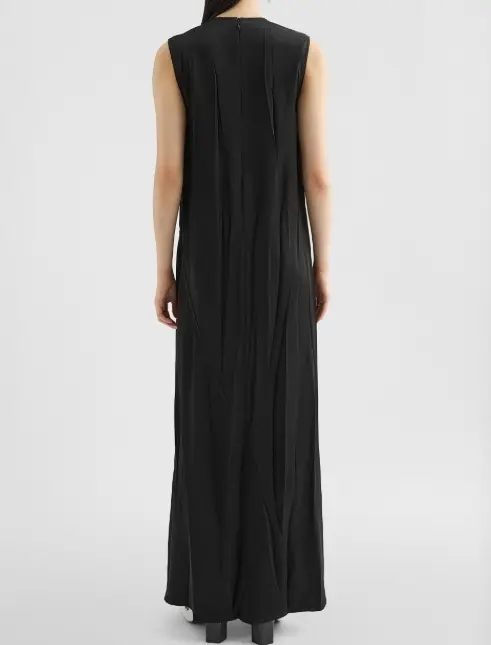 JIL SANDER Satin Draped Maxi Dress