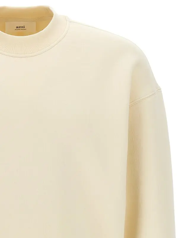 AMI Paris Crewneck Sweatshirt With Logo Patch