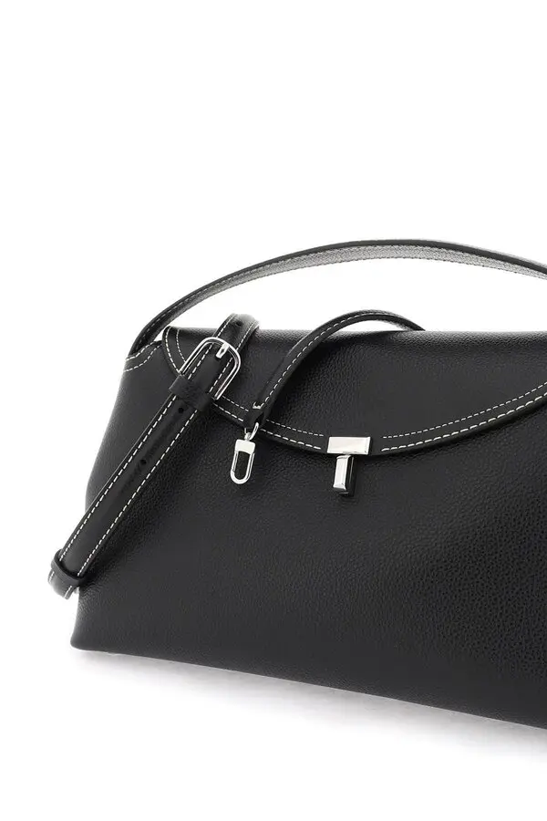 TOTEME Foldover Top Tote Bag With Logo Plaque - Black