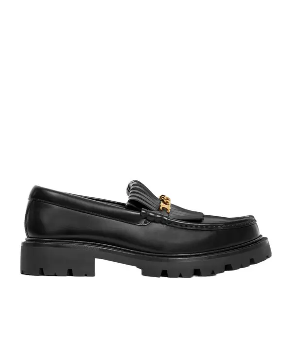 Celine Margaret Chunky Loafers With Triomphe Chain - Black