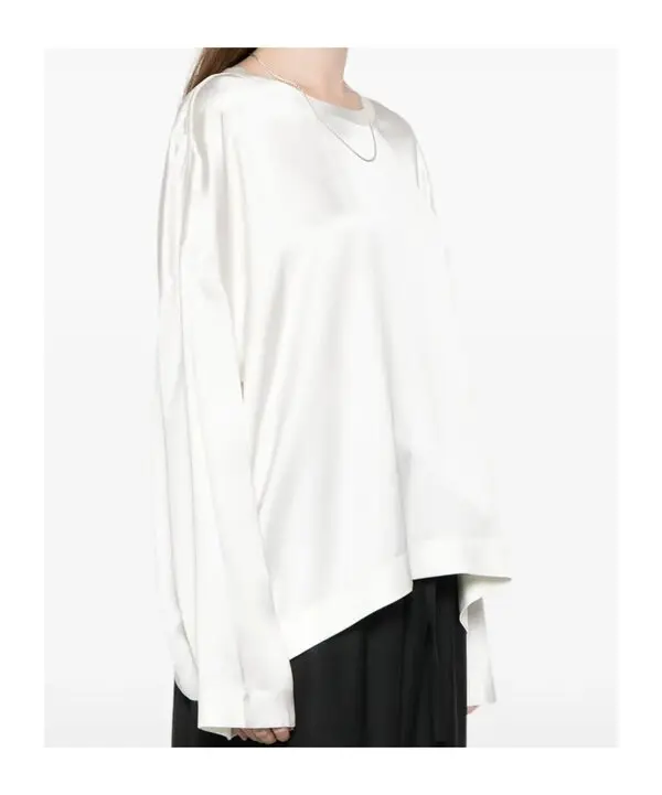 TOTEME Round Neck Long Sleeve Blouse
