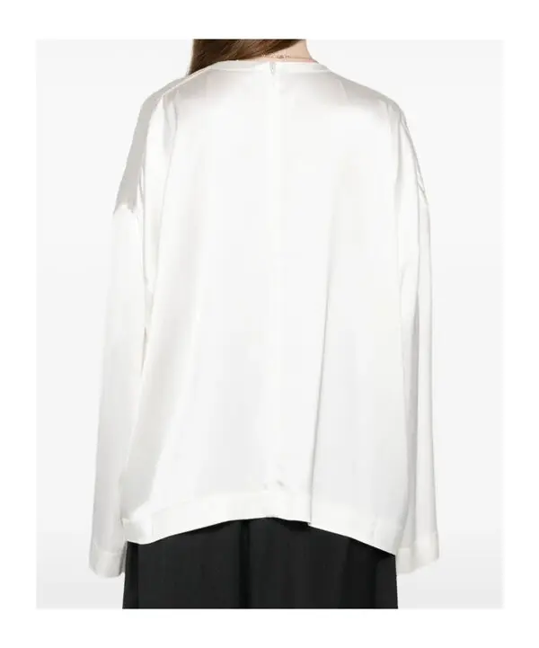 TOTEME Round Neck Long Sleeve Blouse