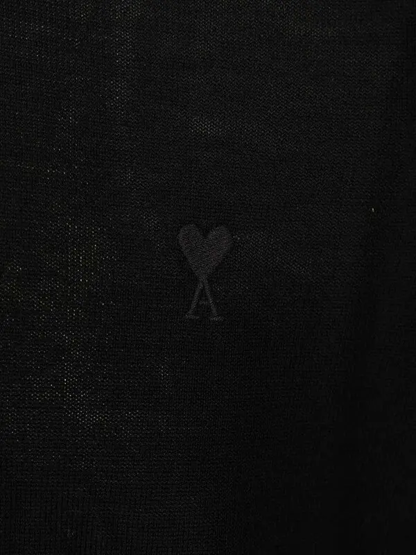 AMI Paris De Coeur Crewneck Sweater - Black