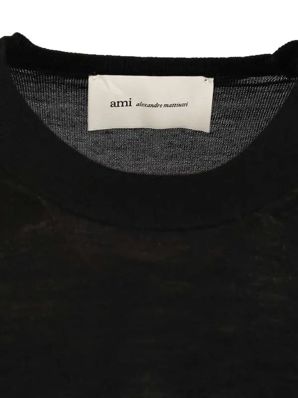 AMI Paris De Coeur Crewneck Sweater - Black