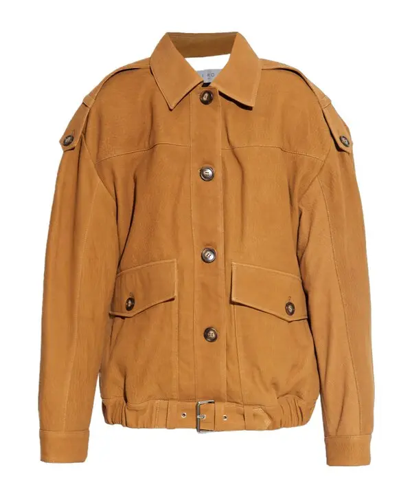 IRO PARIS Button Suede Jacket - Brown