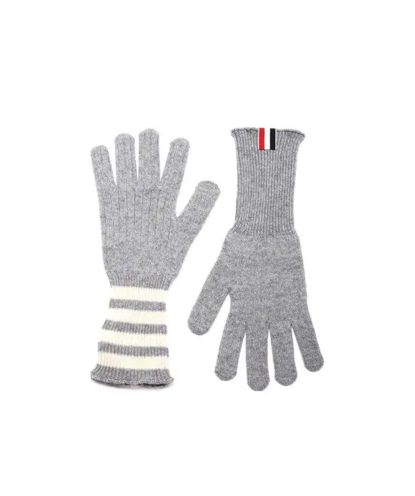 Thom Browne 4-bar Cashmere Gloves - Gray