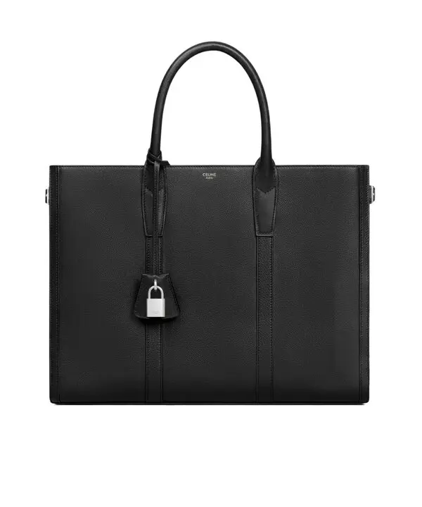 Celine Medium Cabas Malaquais In Supple Calfskin - Black