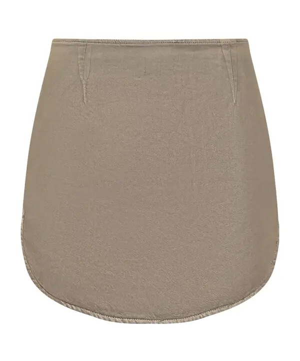 DIESEL® Logo Plaque Satin Mini Skirt - Nude