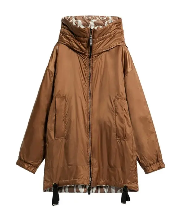 Max Mara Reversible Down Jacket With Logo Print