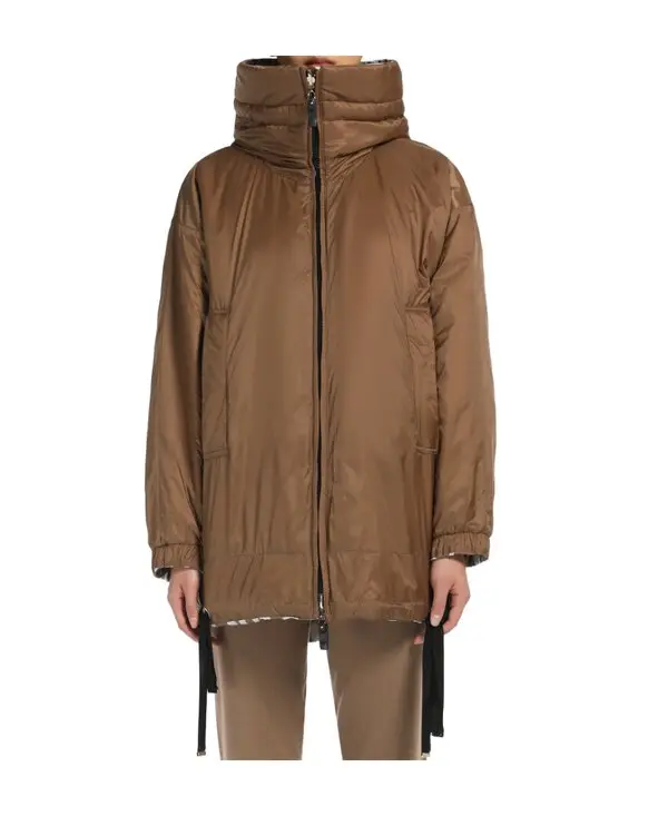 Max Mara Reversible Down Jacket With Logo Print