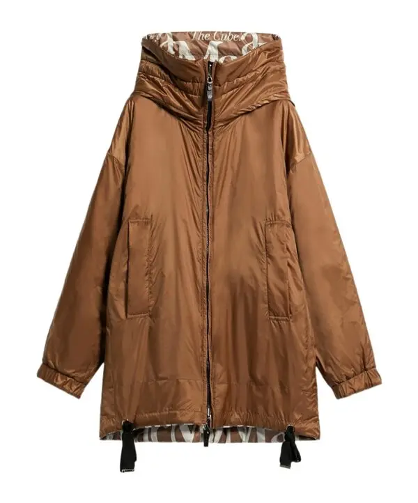 Max Mara Reversible Down Jacket With Logo Print