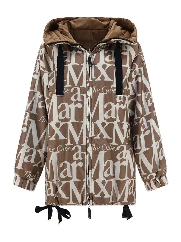 Max Mara Reversible Down Jacket With Logo Print
