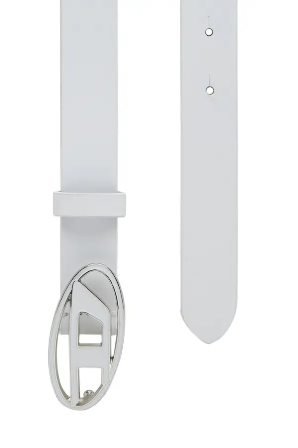 DIESEL® Logo Buckled Belt - White