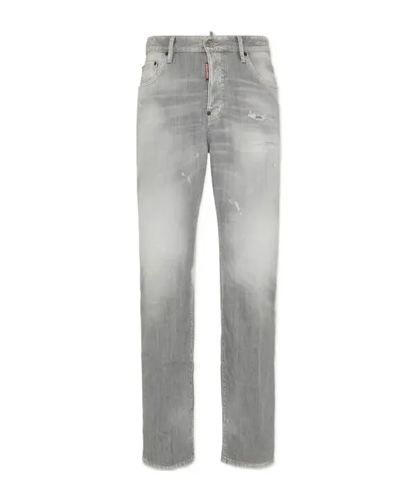 Dsquared2 Distressed Brushed Wash Jeans - Gray