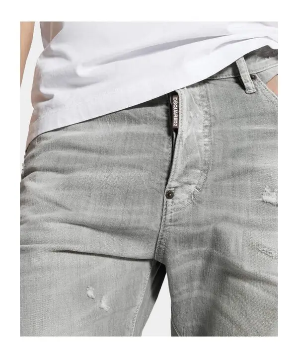 Dsquared2 Distressed Brushed Wash Jeans - Gray