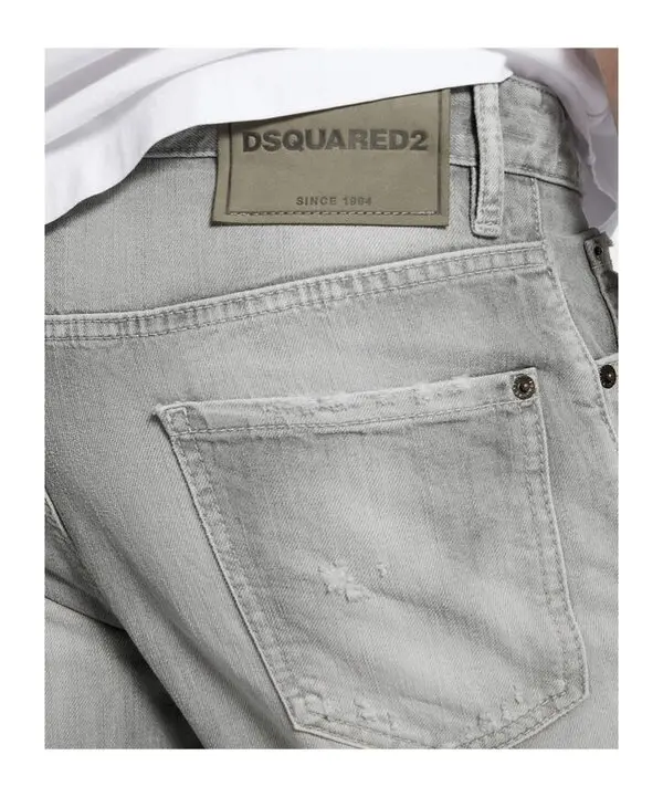 Dsquared2 Distressed Brushed Wash Jeans - Gray