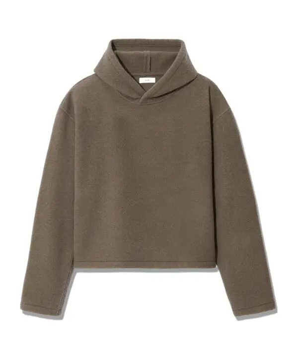 RIER Wool Hooded Sweatshirt - Brown