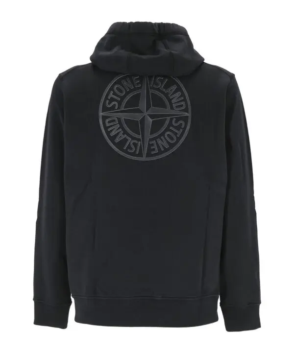 Stone Island Logo Printed Drawstring Hoodie