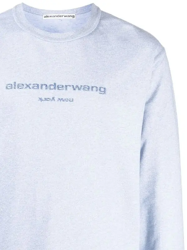 Alexander Wang Puff Logo Long Sleeved T-shirt - Blue