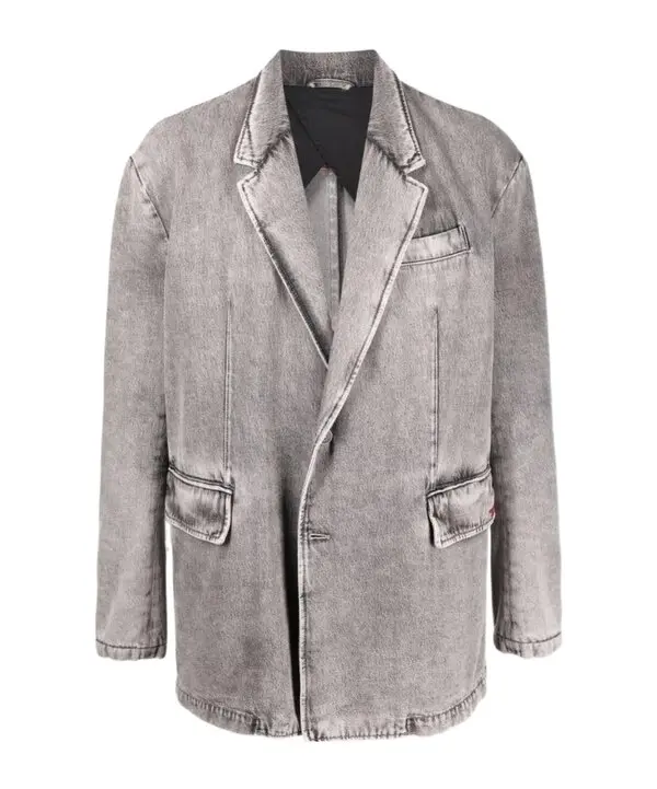 DIESEL® Single-breasted Denim Jacket - Grey