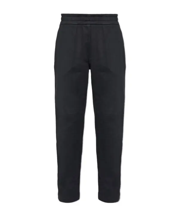 Moncler Logo Patch Straight-leg Pants - Black