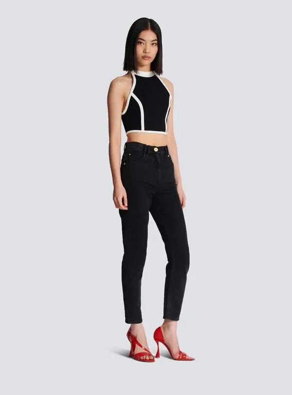 Balmain Two-tone Halterneck Top