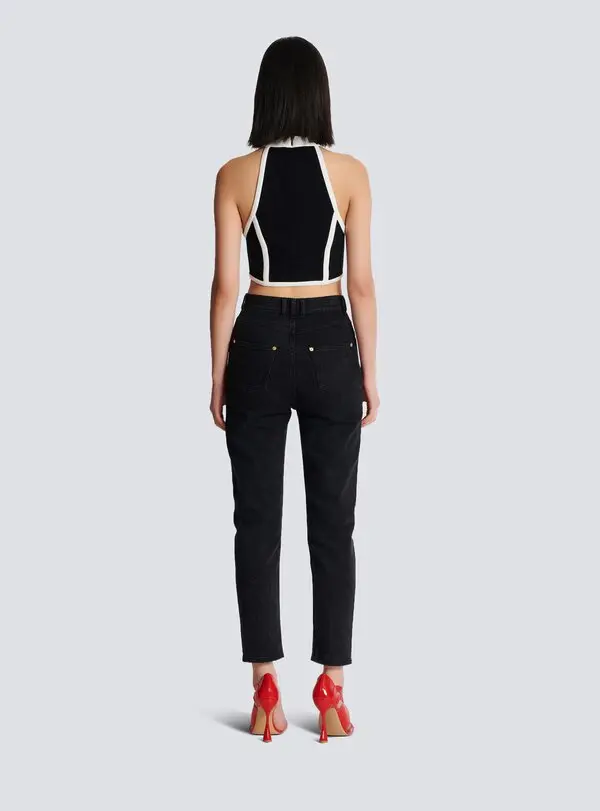 Balmain Two-tone Halterneck Top