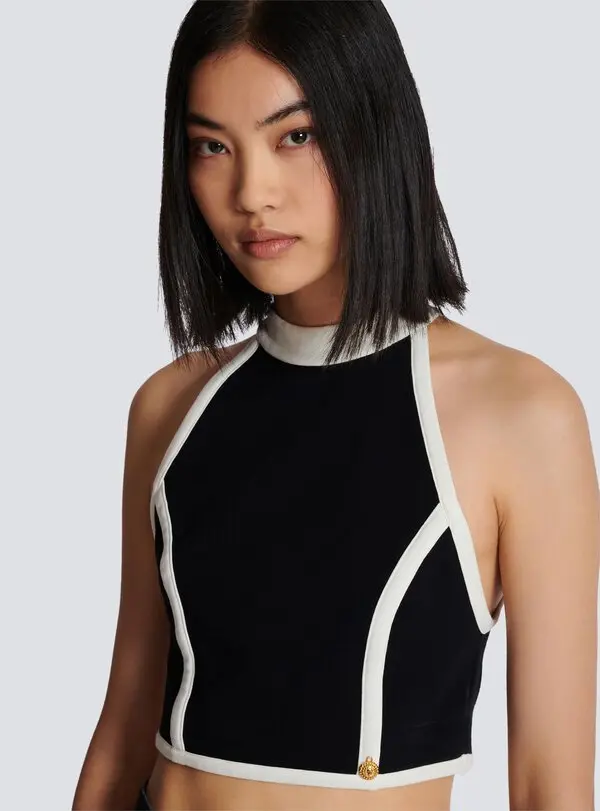 Balmain Two-tone Halterneck Top