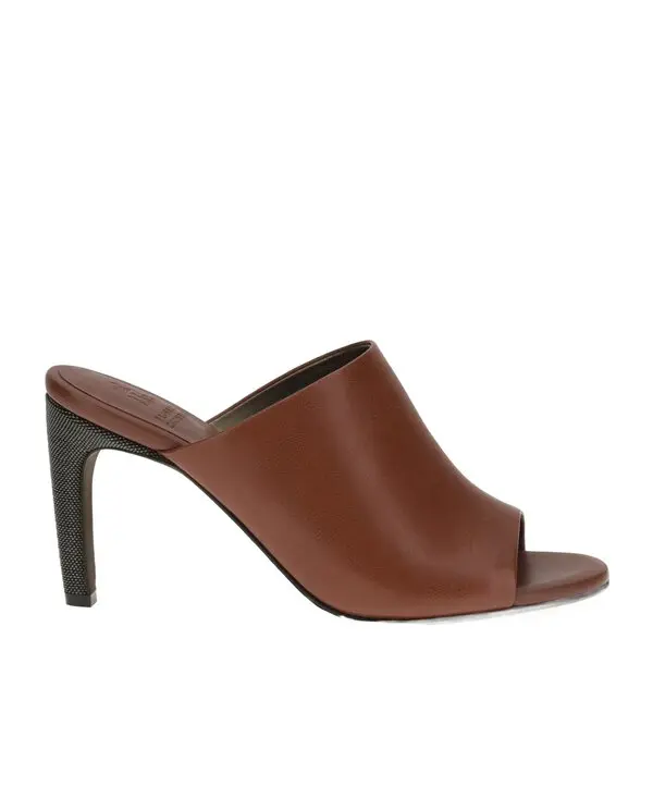 Brunello Cucinelli Embellished Heel Open Toe Sandals