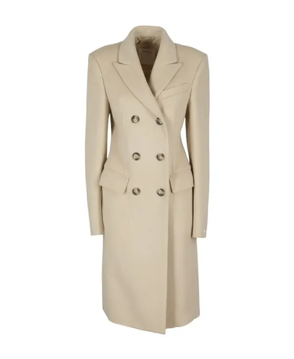 Sportmax Double-breasted Lapel Coat - Nude