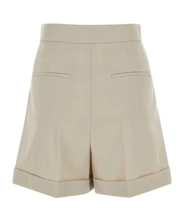 Max Mara Turn-up Pleated Gabardine Shorts