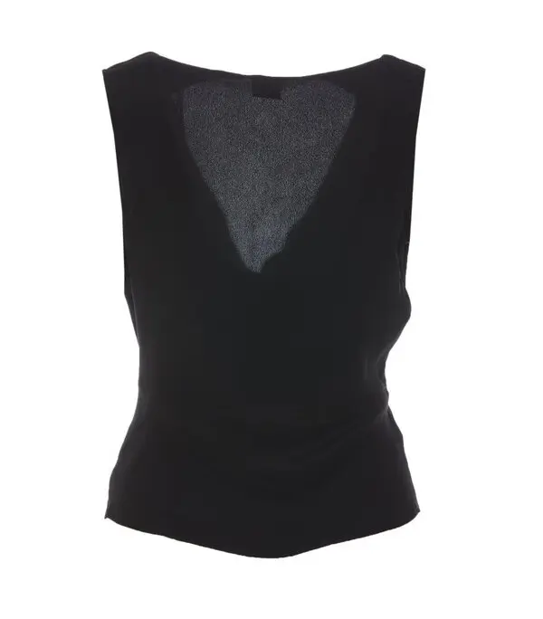 Pinko Sleeveless V-neck Crepe Top