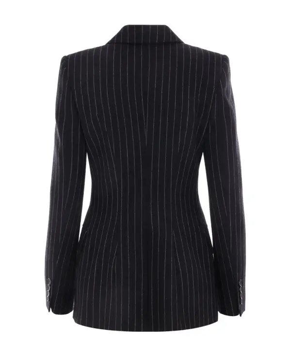 Alexander McQueen Striped Double-breasted Tailored Blazer