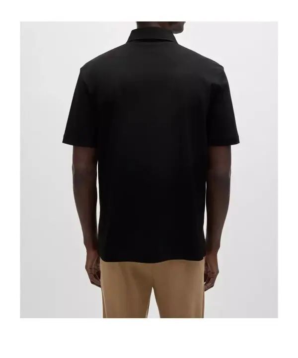 Hugo Boss Double-monogram Patch Polo Shirt - Black