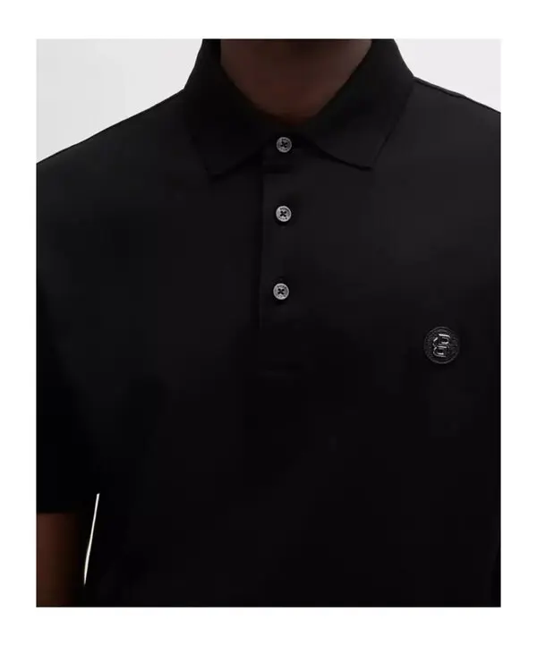 Hugo Boss Double-monogram Patch Polo Shirt - Black