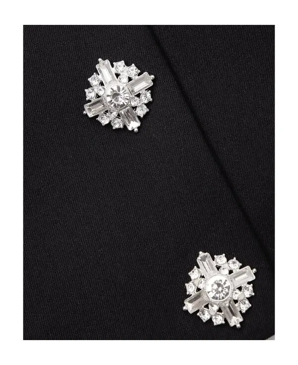 SELF-PORTRAIT Square-neck Embellished Cropped Top