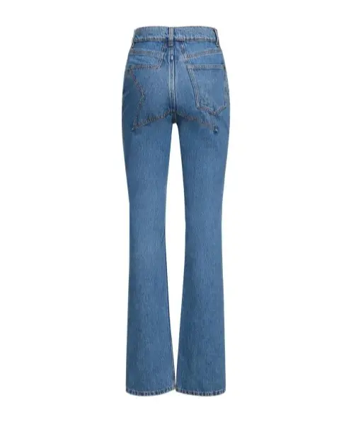 AREA Crystal Embellished Denim Trousers