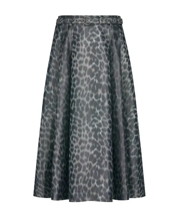 Dior Leopard Print Trumpet Skirt