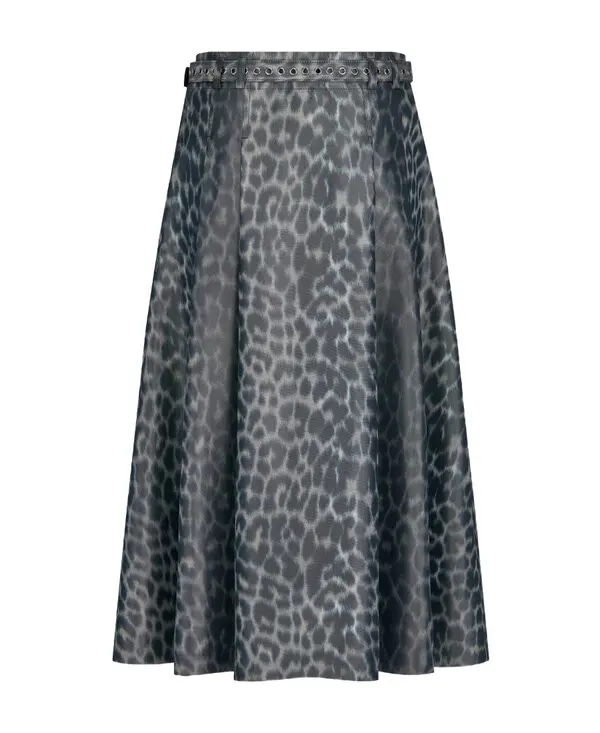 Dior Leopard Print Trumpet Skirt