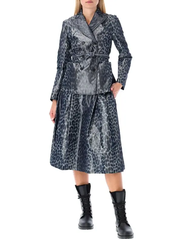 Dior Leopard Print Trumpet Skirt