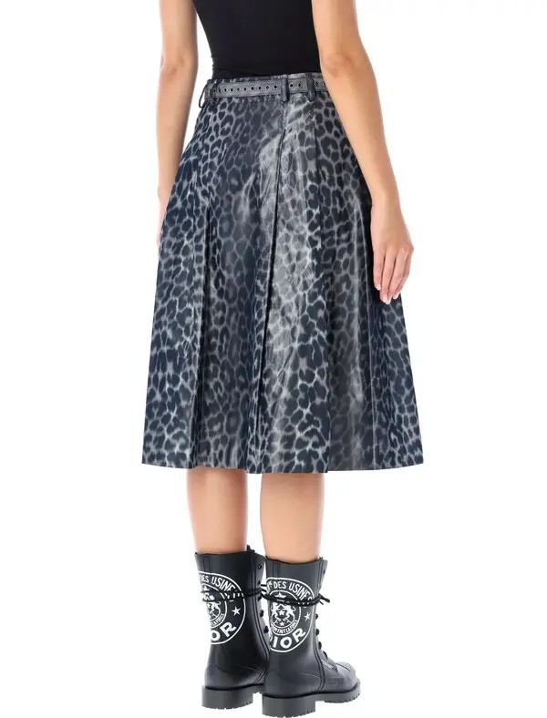Dior Leopard Print Trumpet Skirt