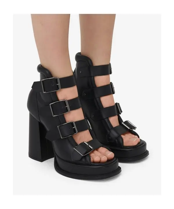 Alexander McQueen Caged Buckle Strap Sandals